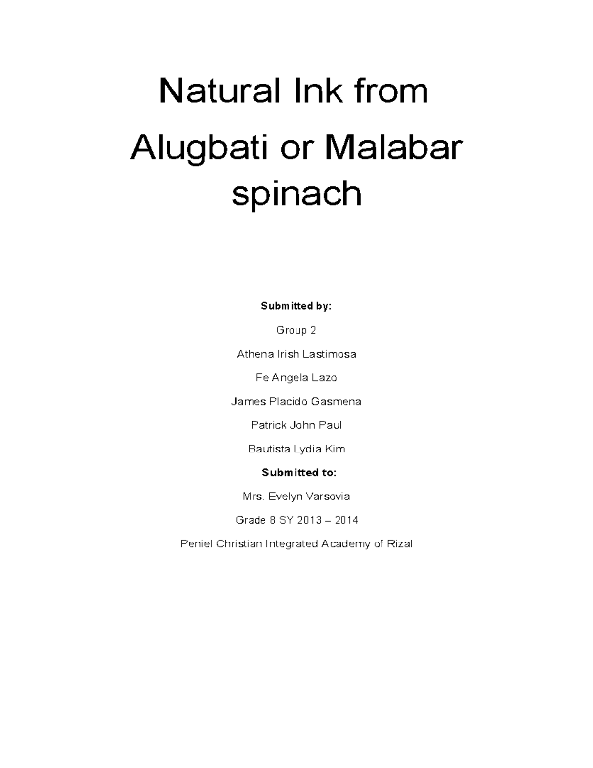 Natural ink from alugbati - Natural Ink from Alugbati or Malabar ...