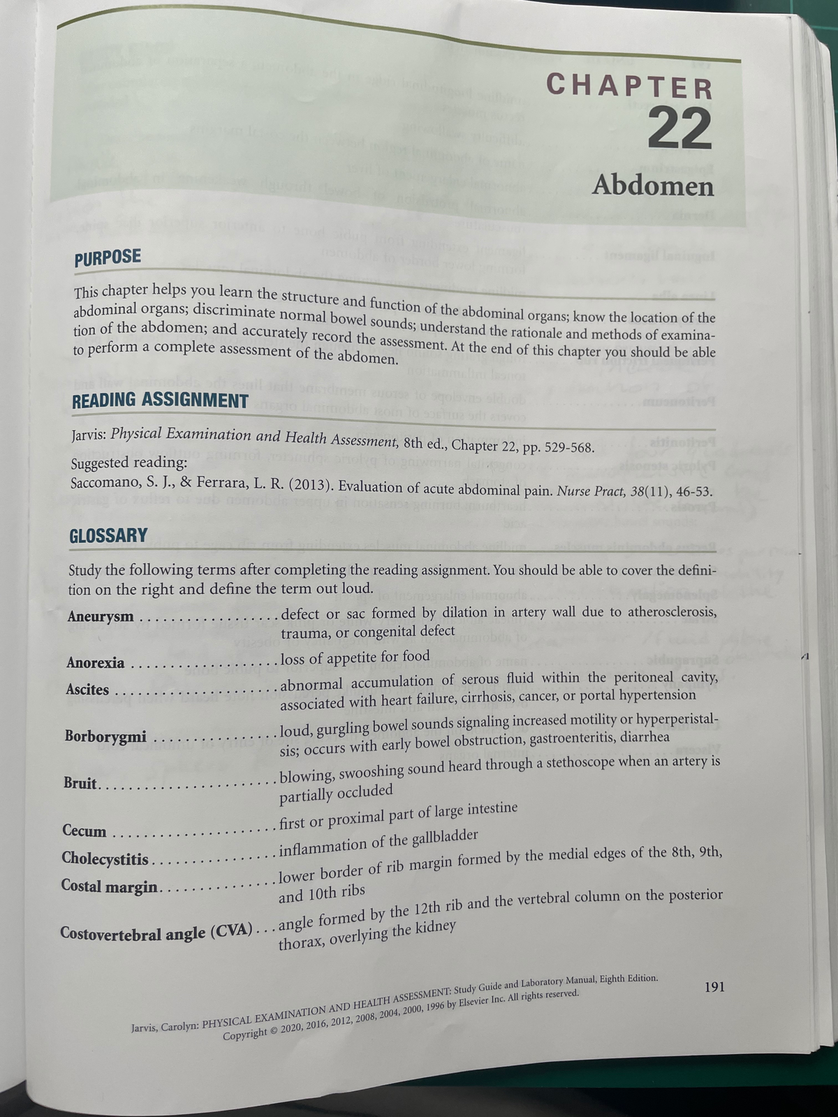 Jarvis 22 - PRACTICE ASSIGNMENTS - NUR1025 - Studocu