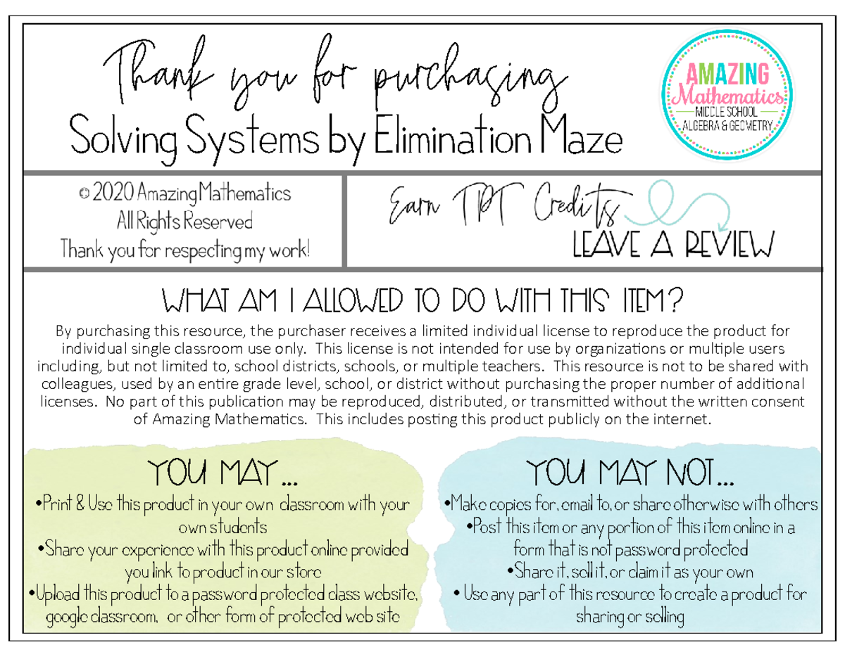 Solving Systemsof Equationsby Elimination Worksheet Beginner Maze ...