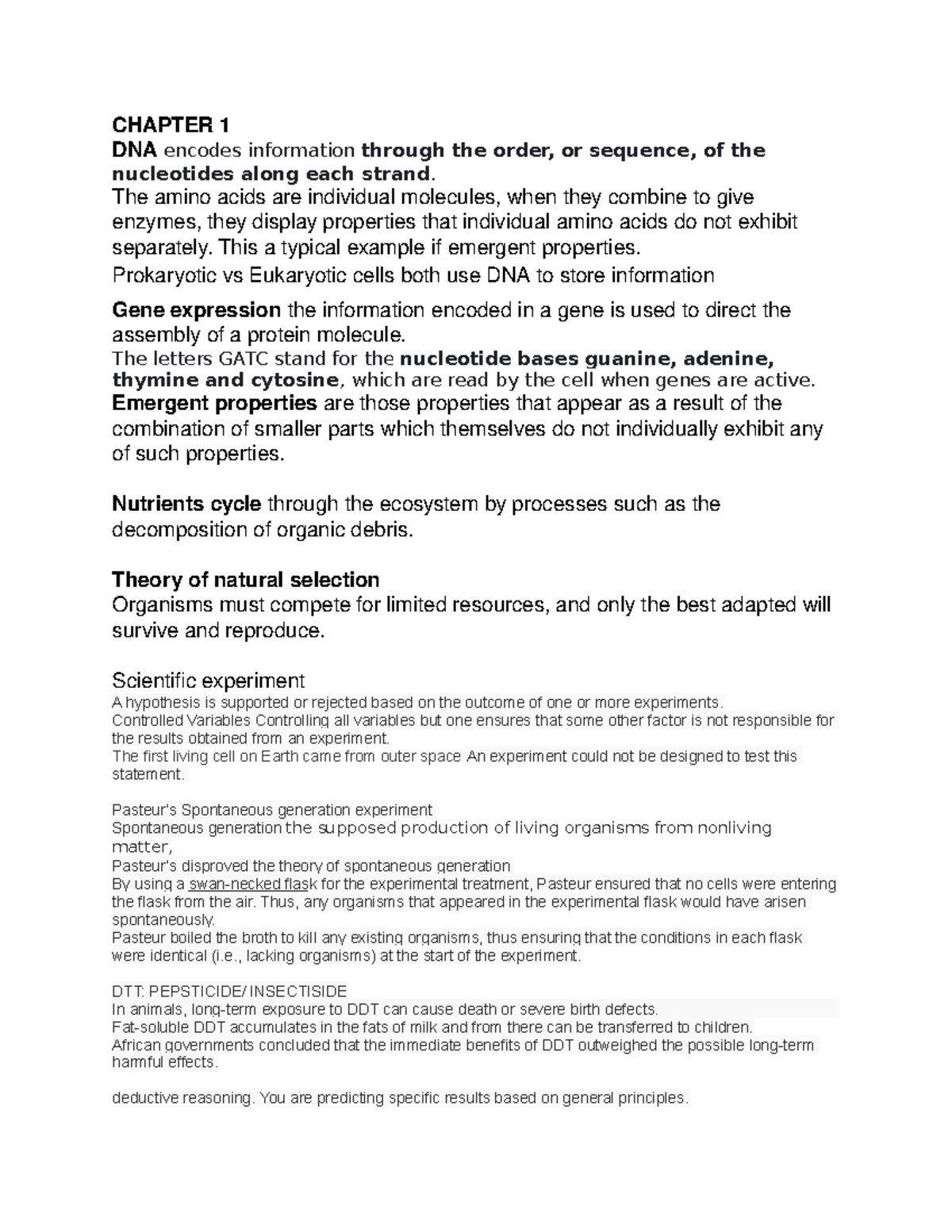 Scientific methods and Evolution - CHAPTER 1 DNA encodes information ...