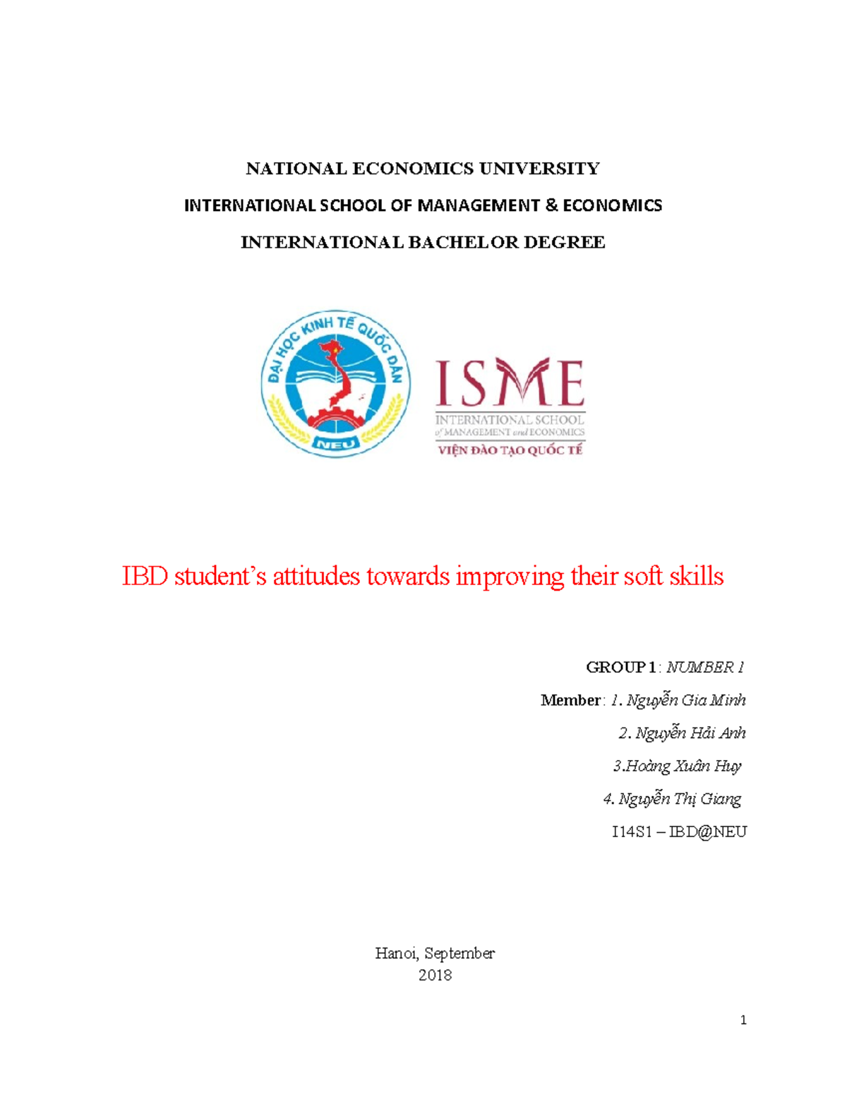 IBD student’s attitudes towards improving their soft skills - NATIONAL ...