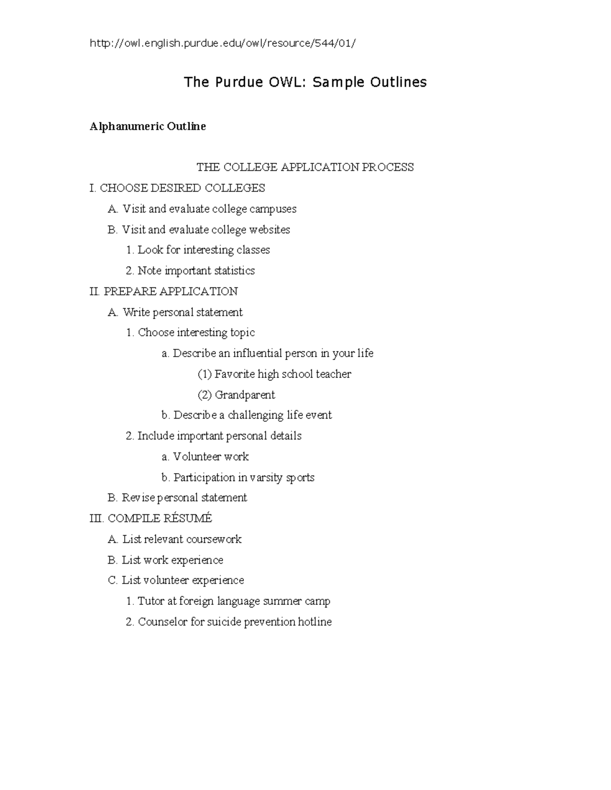 Outline Sample - owl.english.purdue/owl/resource/544/01/ The Purdue OWL ...
