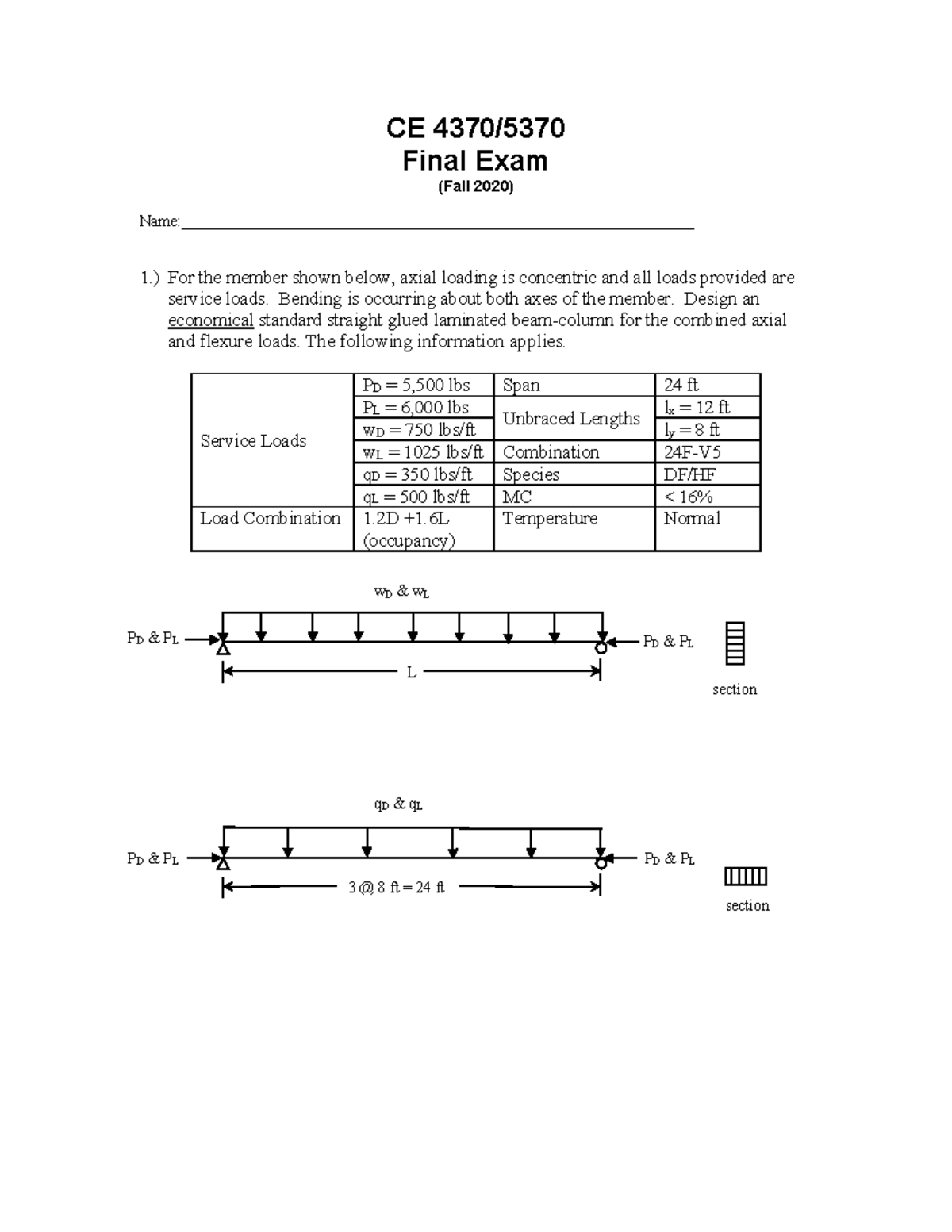 Final 20 - CE 4370/ Final Exam (Fall 2020) - Studocu