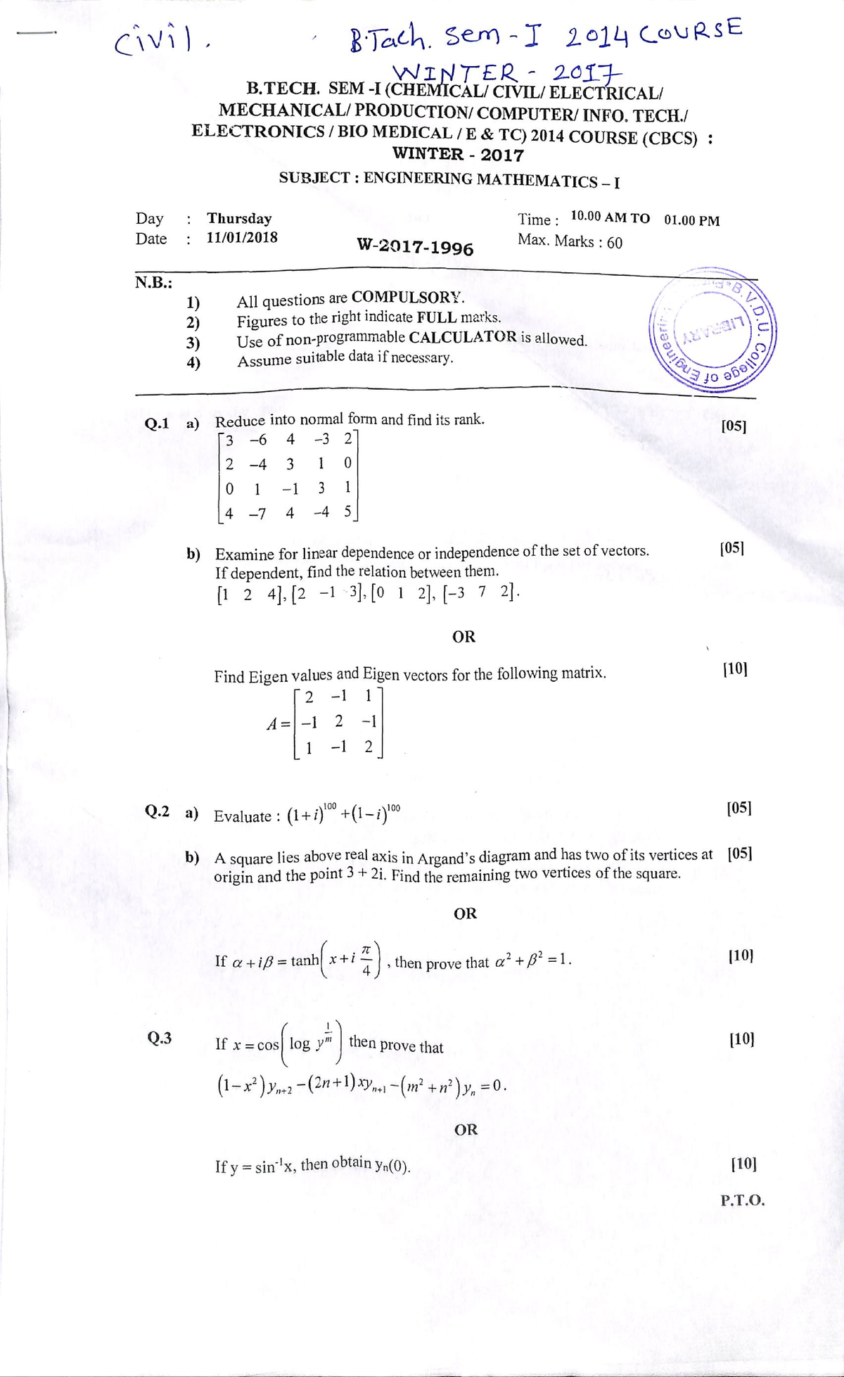 B Tech Civil ( Sem - I to VIII )2017 - 18 - civil. B. 2014 COURSE ...