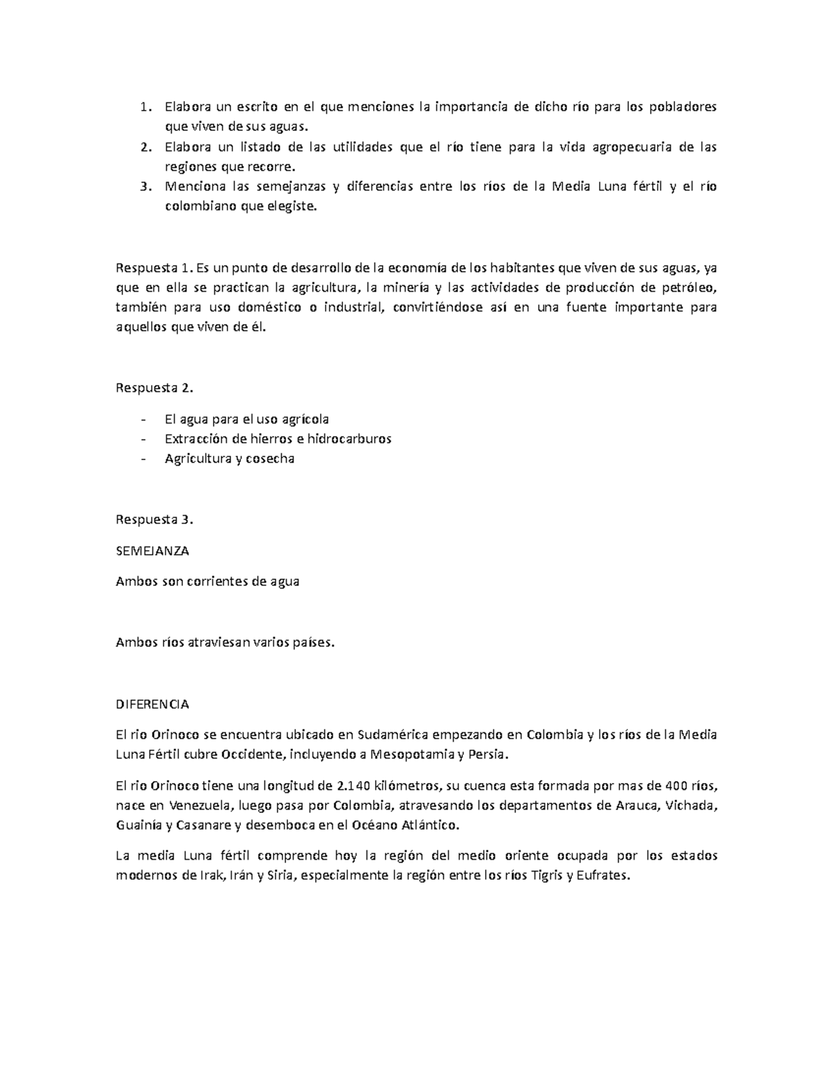 RIO Orinoco - geografia basica - Elabora un escrito en el que menciones ...
