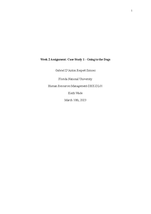 Week 4 Assignment Case Study 1 - Week 4 Assignment: Case Study 1 ...