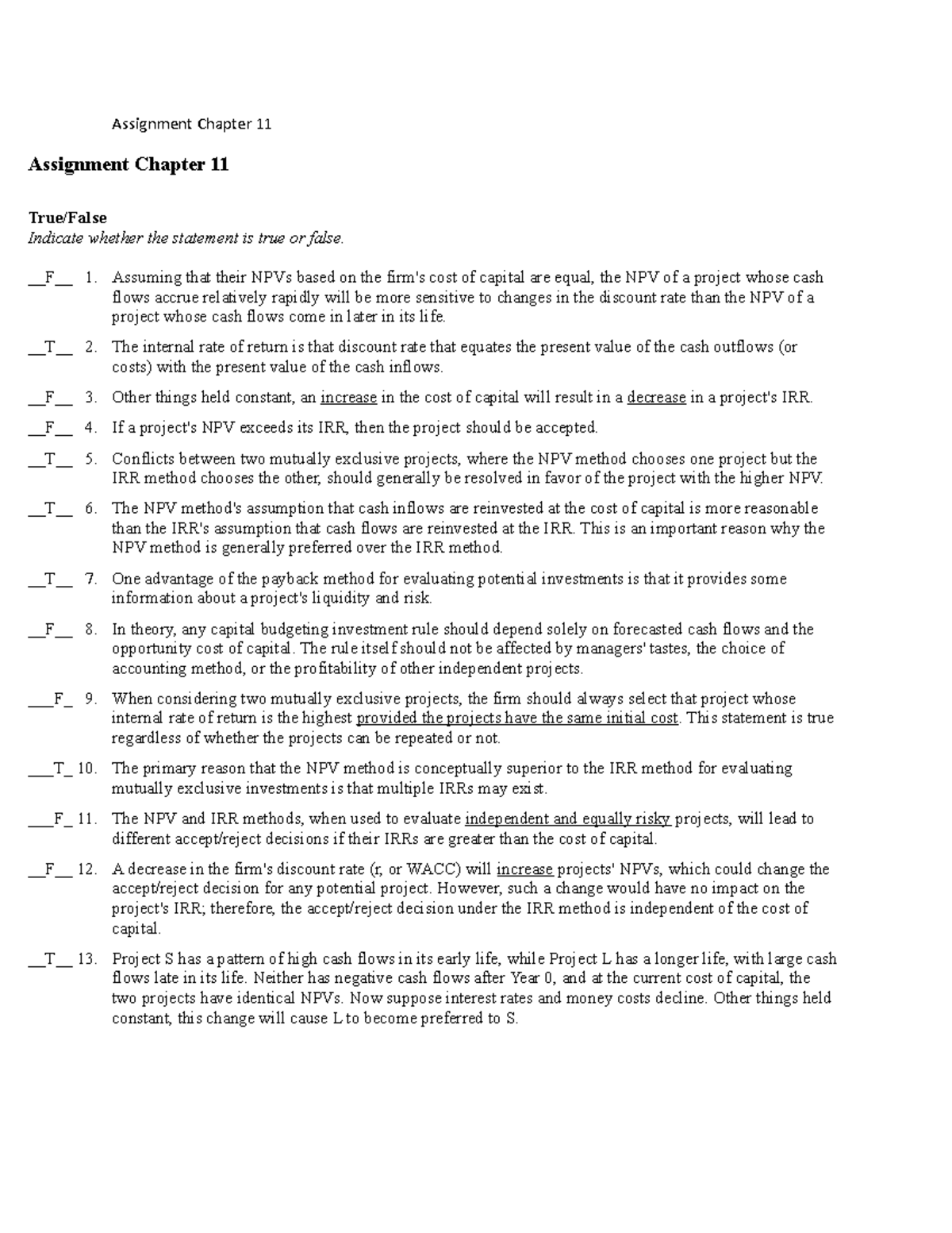Assignment Chapter 11 (Mohamed Haikal 65D) - Assignment Chapter 11 ...