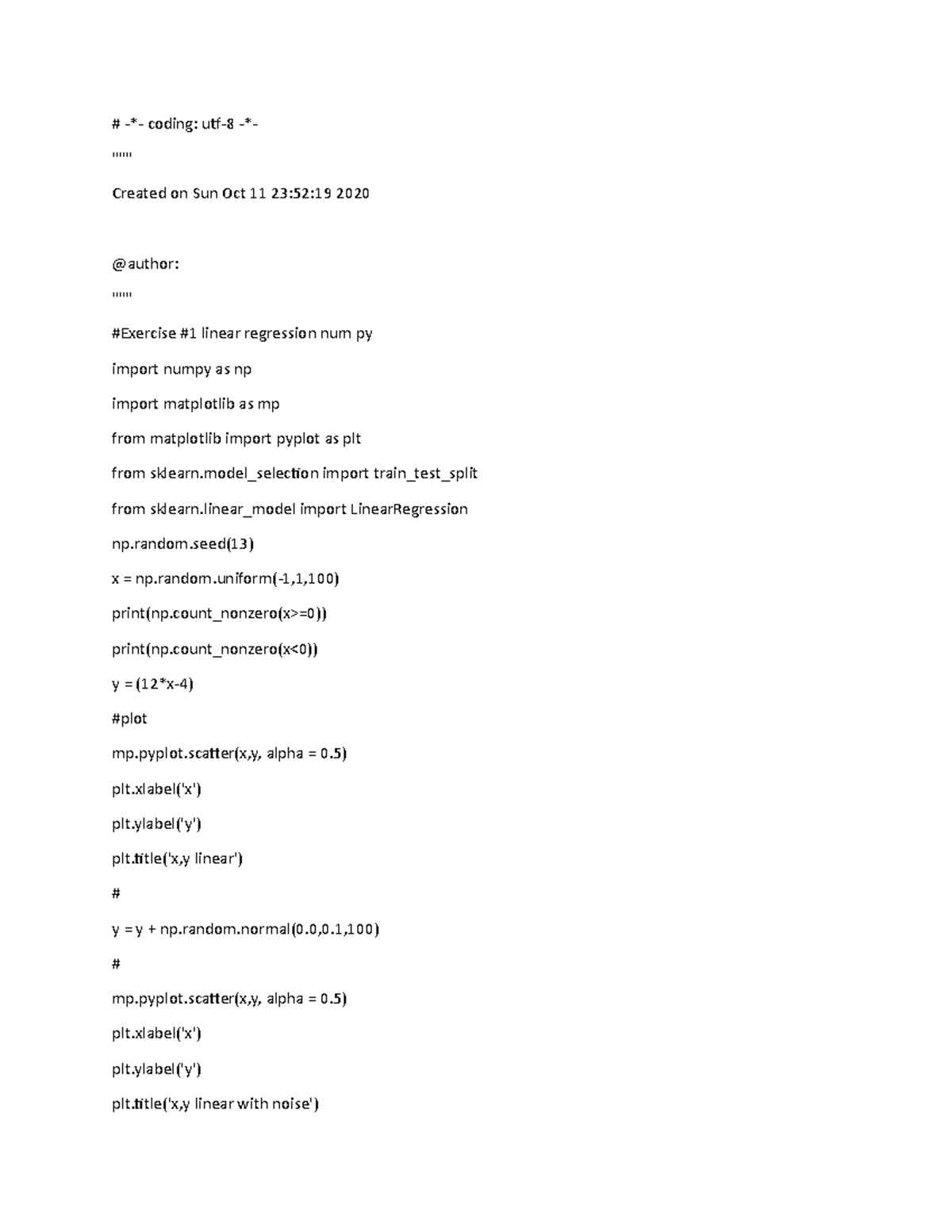 AI- Assignment linear - coding: utf-8 - """ Created on Sun Oct 11 23:52 ...