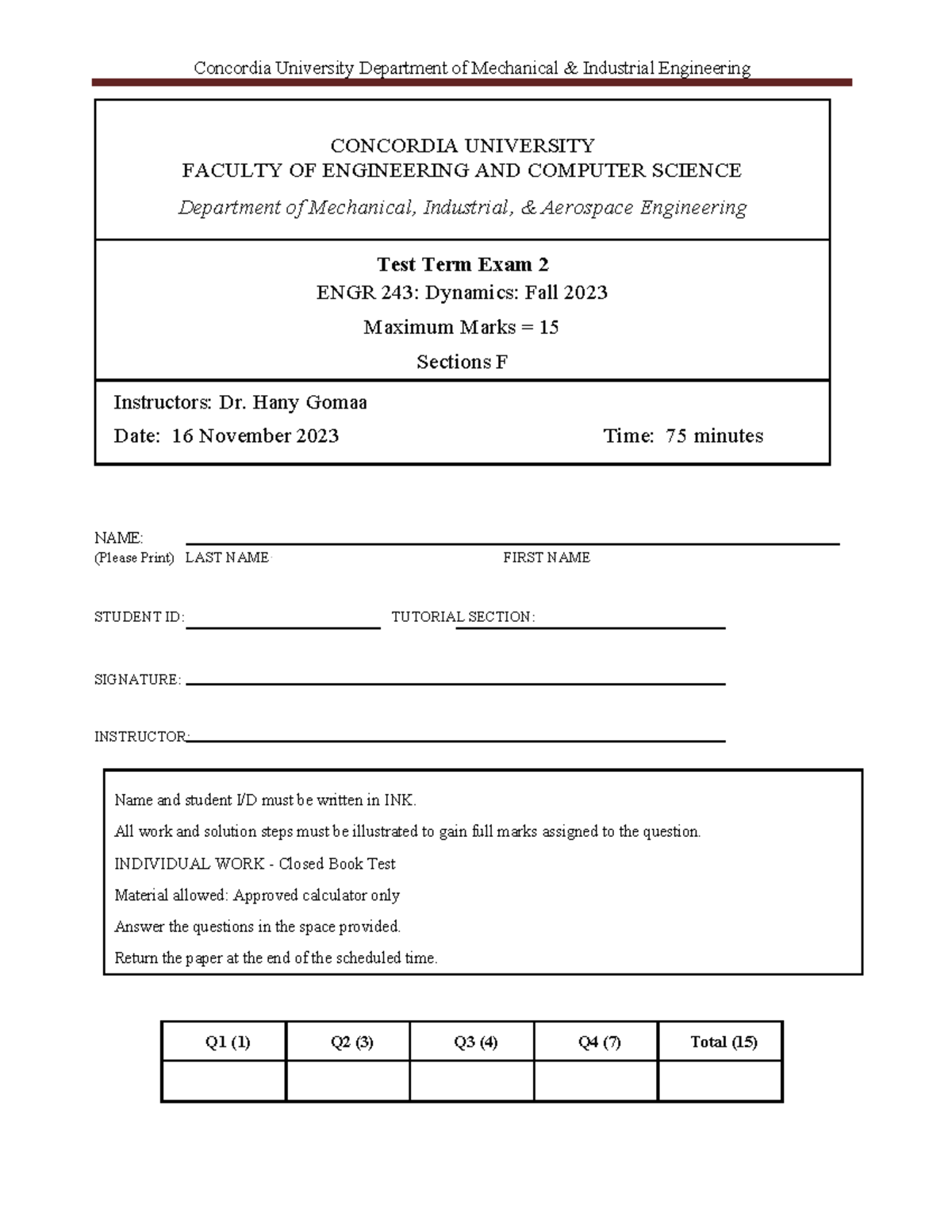 TEST TERM 2 EXAM (F) Answers - NAME: (Please Print) LAST NAME· FIRST ...