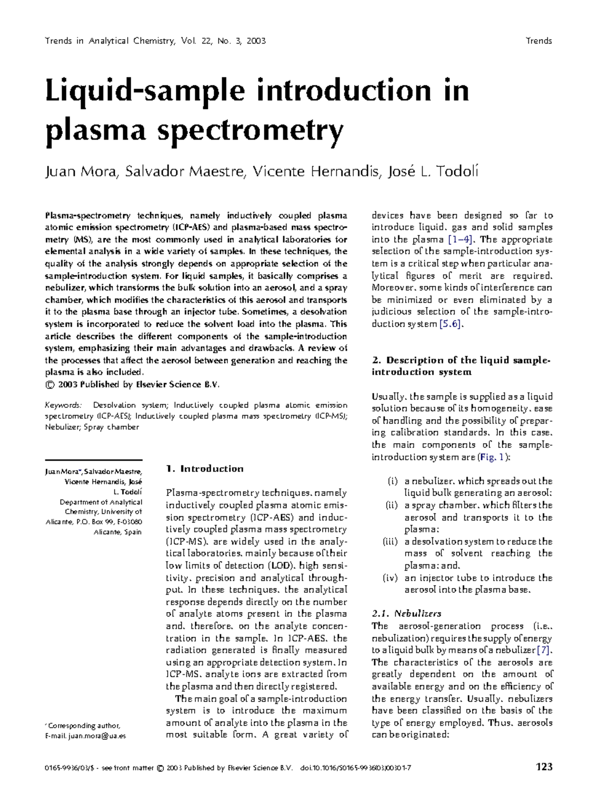 Liquid Sample Introduction ICP - Liquid-sample introduction in plasma ...