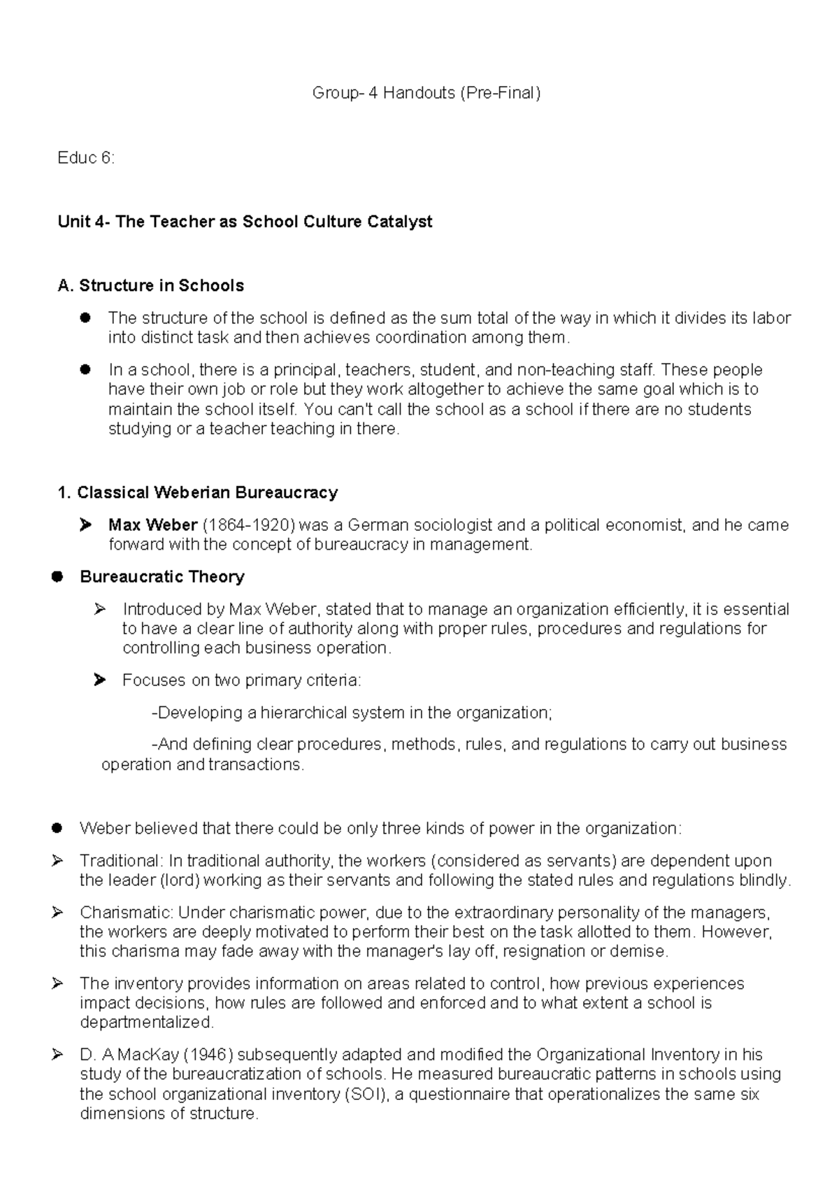 Educ-6-handouts chapter 4 - Group- 4 Handouts (Pre-Final) Educ 6: Unit ...