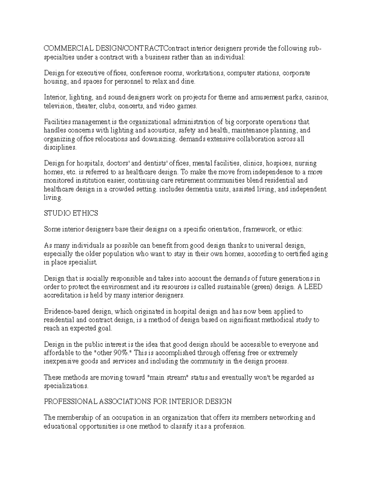 Note 3 - ethics - COMMERCIAL DESIGN/CONTRACTContract interior designers ...