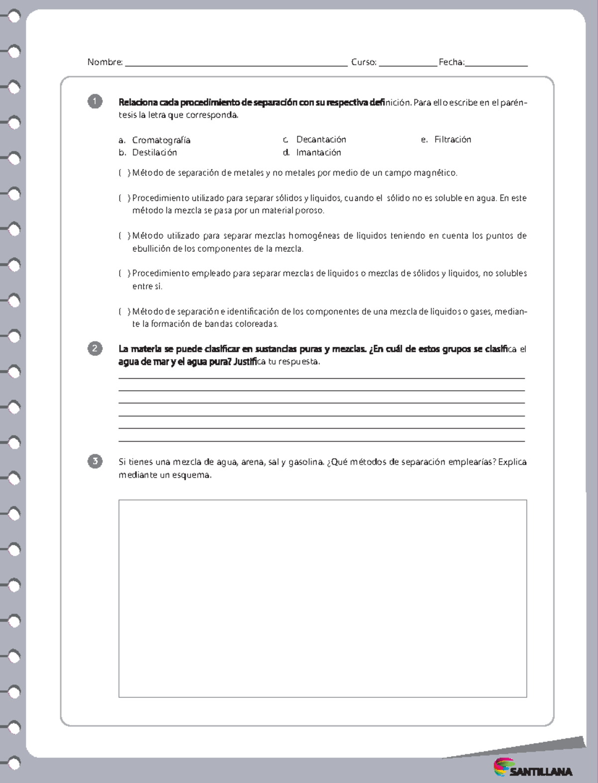 Quimica 1 Evaluación 1 - nición. Para ello escribe en el parén- tesis ...