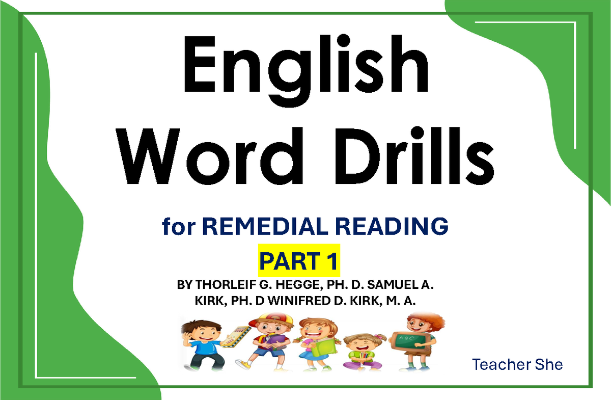 English word drills - English Word Drills for REMEDIAL READING ...