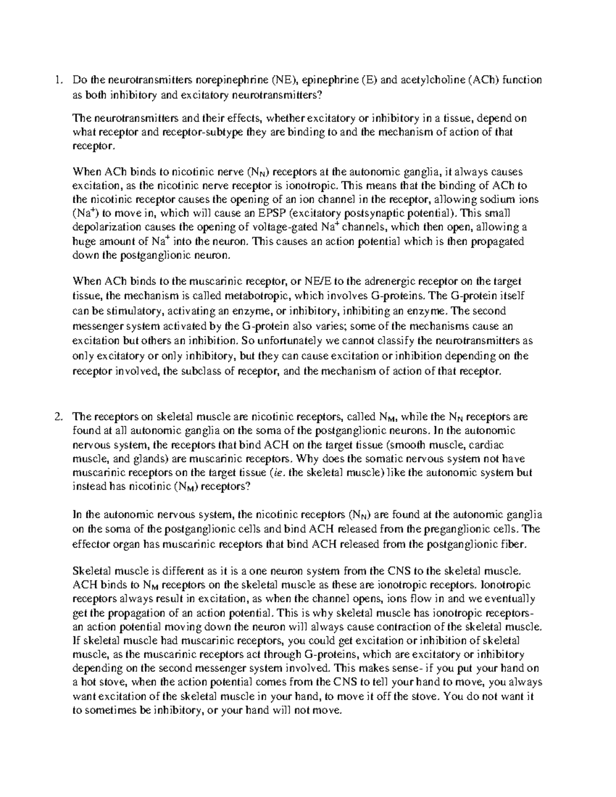 FAQs ANS - Membrane physiology - Warning: TT: undefined function: 32 Do the neurotransmitters ...