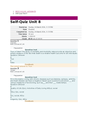 CS 4406 unit 7 self quiz - self quiz unit 7 - 1. CS 4406-01 - AY2024-T 2. Self-Quiz Unit 7 Self ...