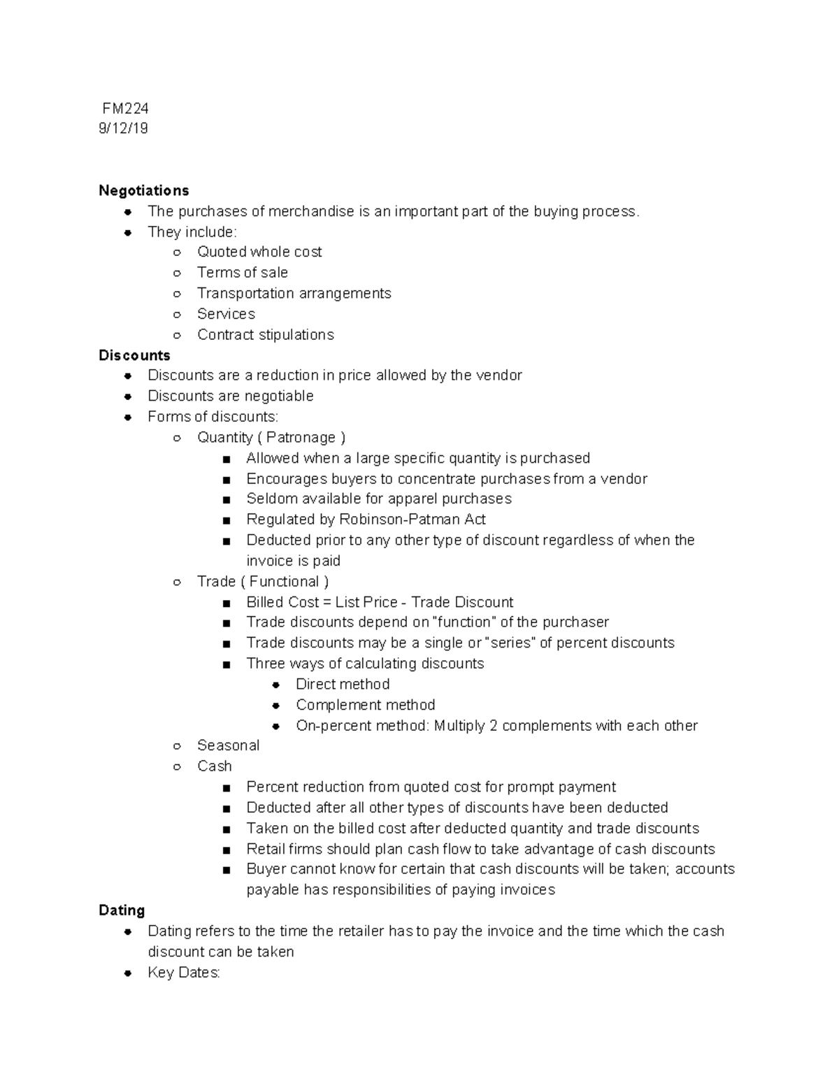 9 12 19 - Negotiations - FM 9/12/ Negotiations The purchases of ...