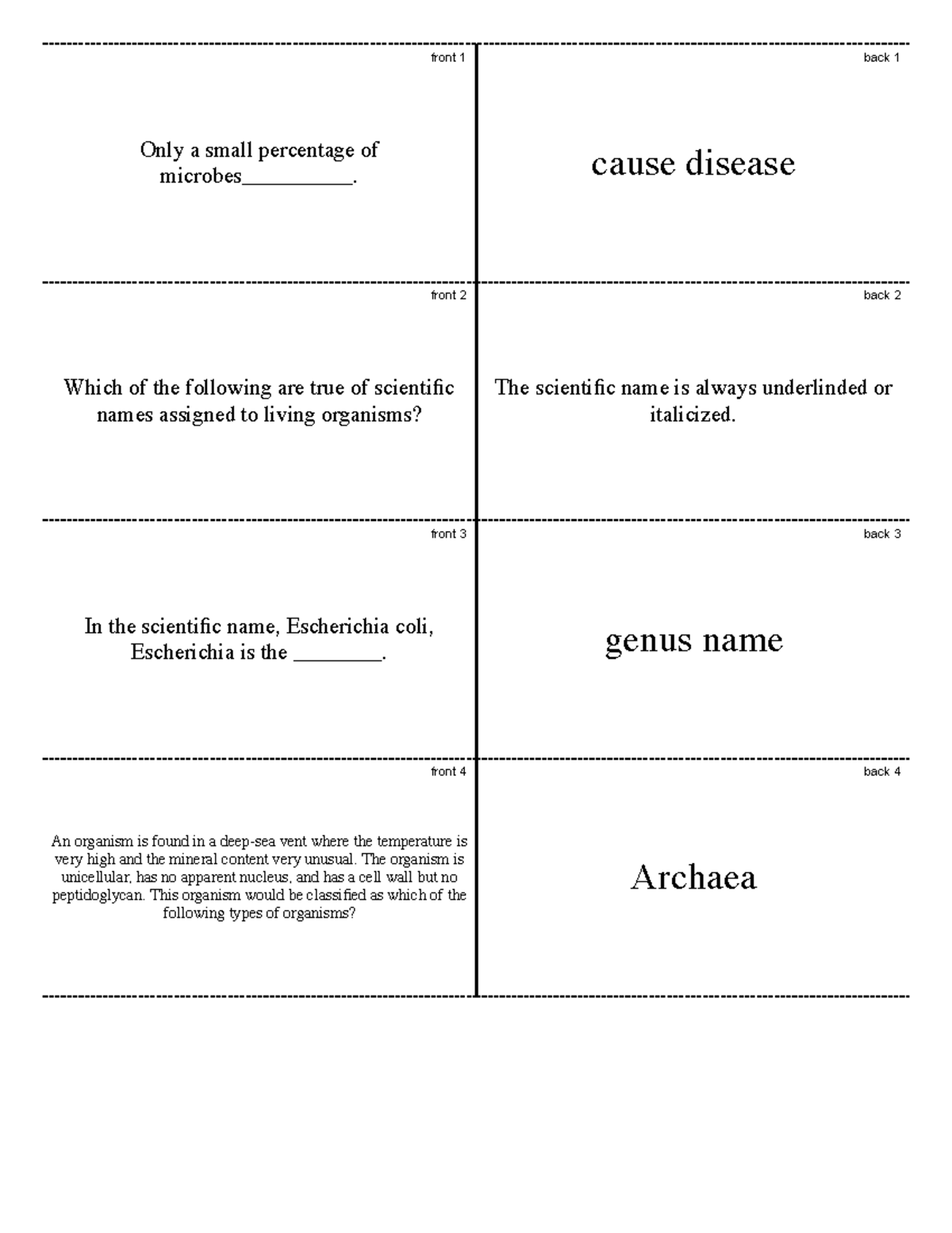 4 - Flash Cards - Only a small percentage of microbes__________. cause ...