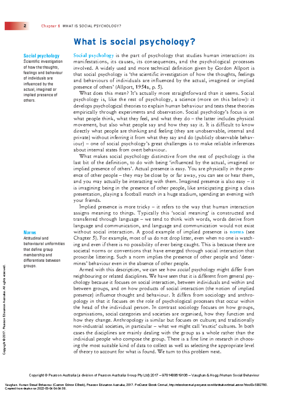 What is social psychology - 2 Chapter 1 WHAT IS SOCIAL PSYCHOLOGY? What ...