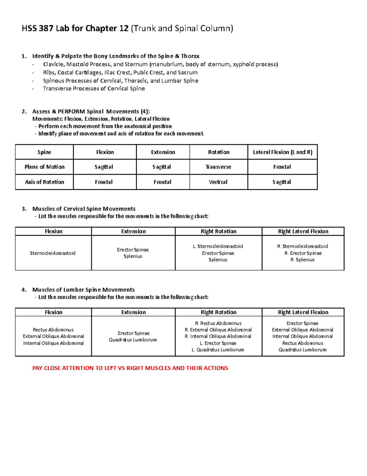 Lab - Chapter 12 Fall 2016 - HSS 387 Lab for Chapter 12 (Trunk and ...