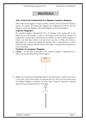 SE Practical 6 - Aim: To draw the behavioral view diagram: State-chart ...