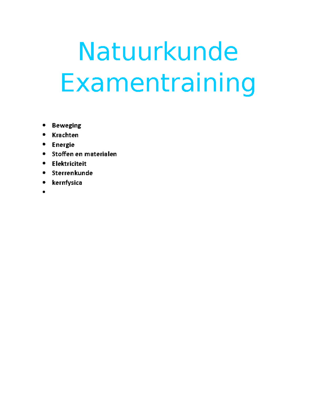 Natuurkunde examentraining - Soorten bewegingen 2. Formules 3. Beweging ...