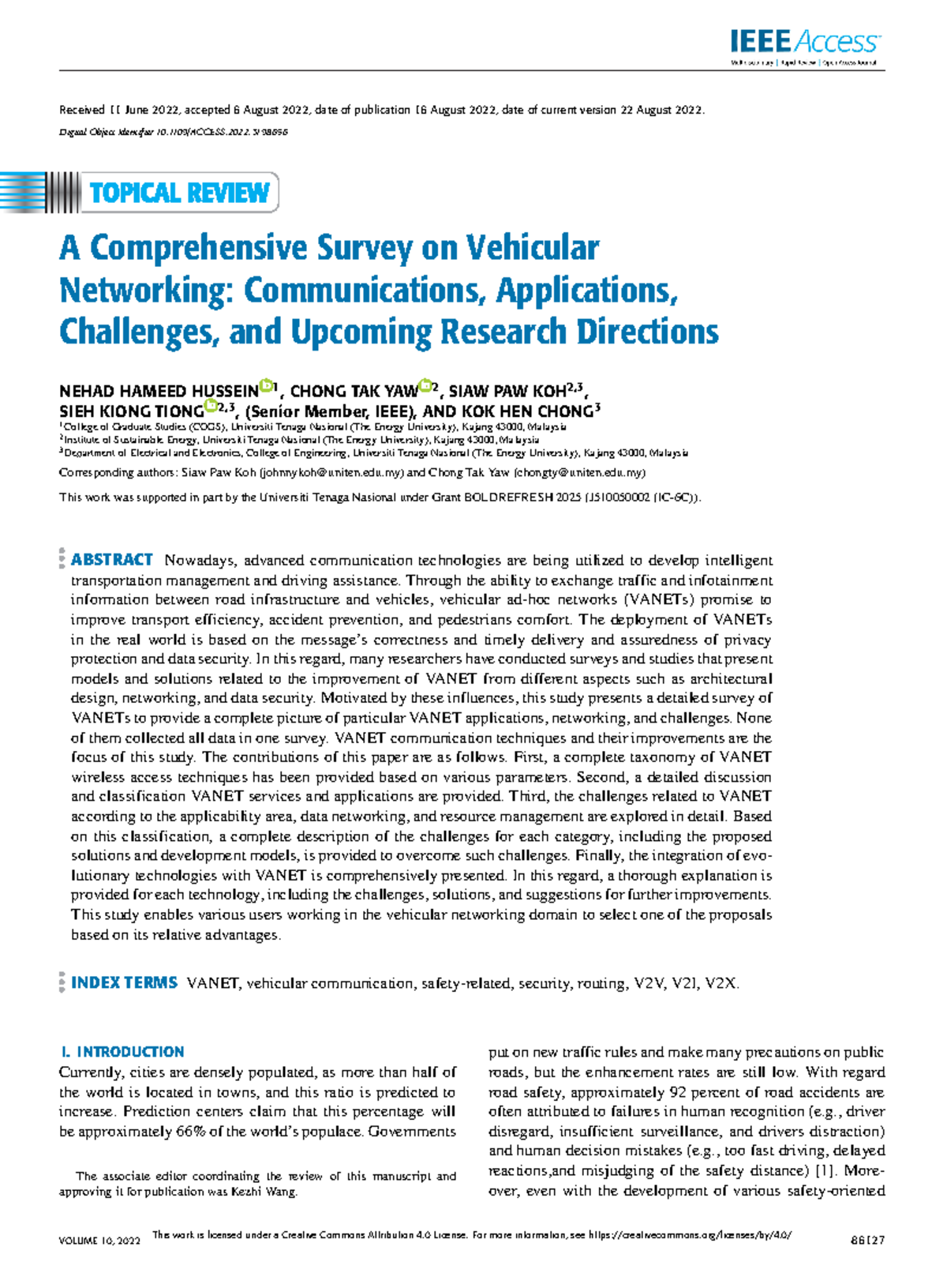 A Comprehensive Survey On Vehicular Networking Communications Applications Challenges And
