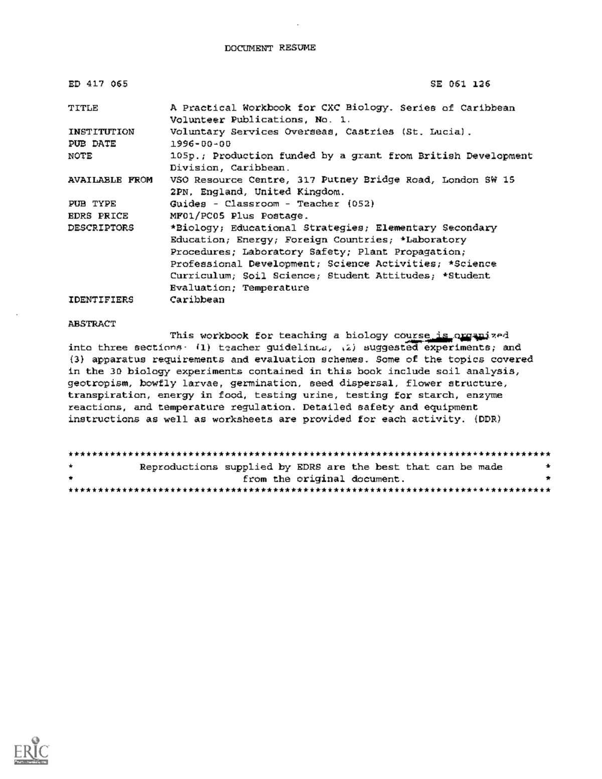 Cxc biology practical guide - Studocu