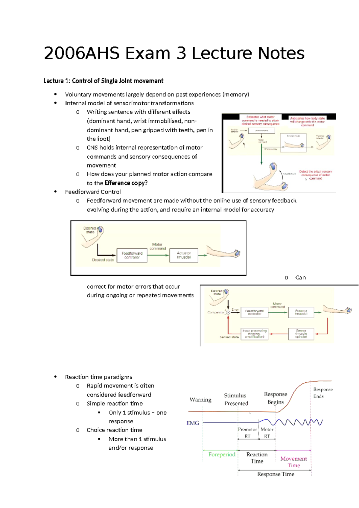 Lecture Notesdocx In Depth Notes 2006ahs Exam 3 Lecture Notes