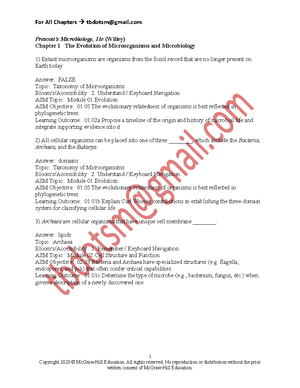 Study guide 1 Ch1-5 - Microbiology, Brock Biology - Rama Lababiede Bio ...