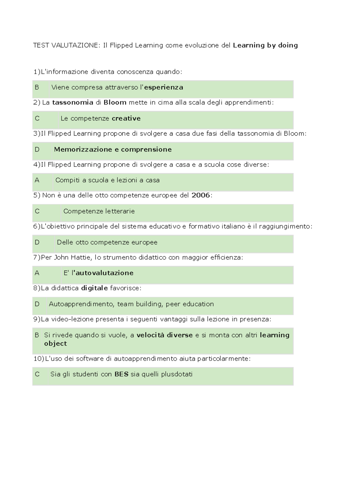 TEST Valutazione - Flipped Classroom - TEST VALUTAZIONE: Il Flipped ...
