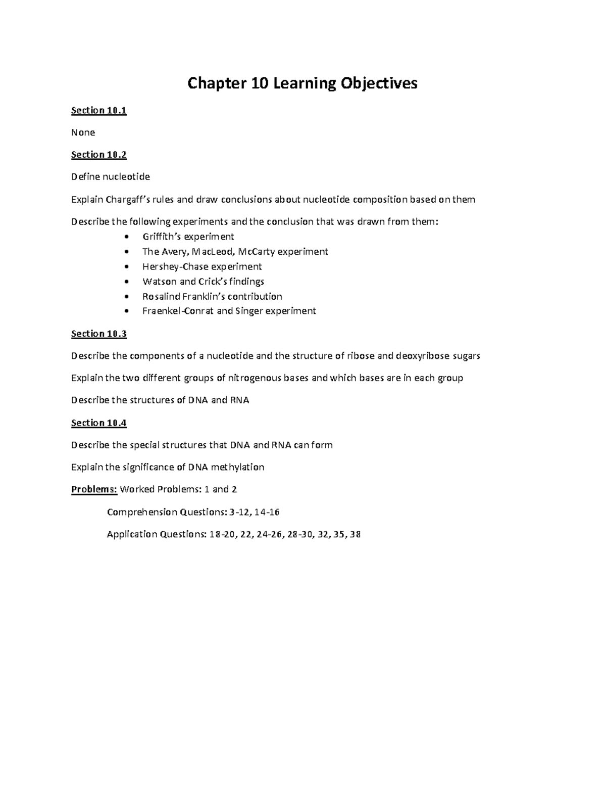 Chapter 10 Learning Objectives - Chapter 10 Learning Objectives Section ...