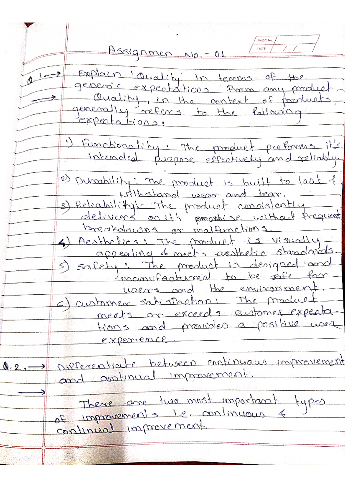 STQA - These are stqa subject's mandatory assignments - PAGE No. Assignmen NO. 01 DATE generic ...