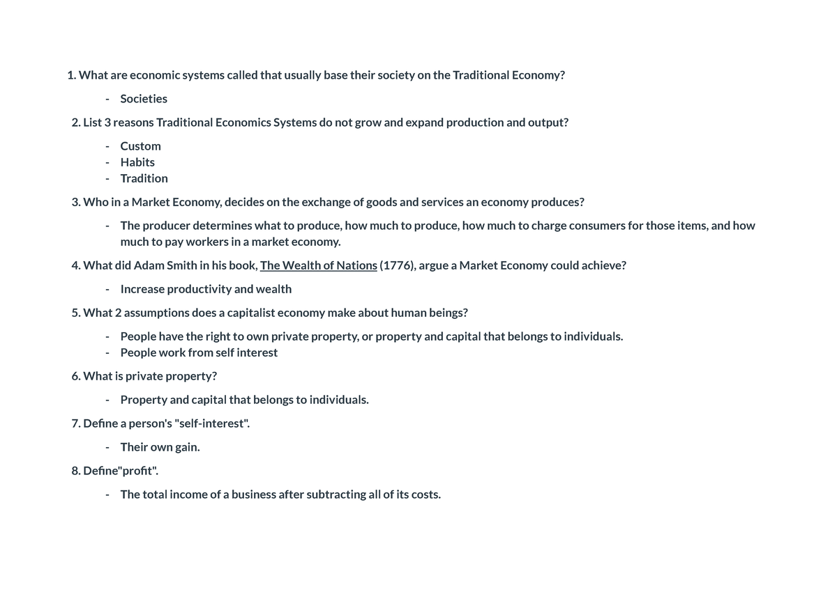 Economic Systems Reading Passage (1-26) - What are economic systems ...