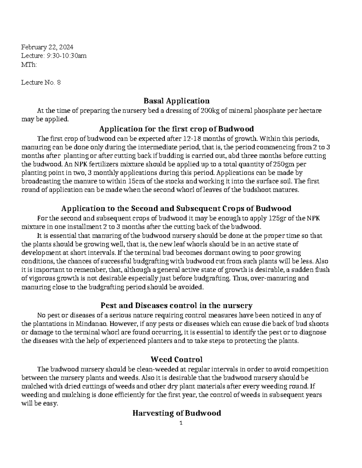 Rubber-Lecture-8 - N/A - February 22, 2024 Lecture: 9:30-10:30am MTh: Lecture No. 8 Basal - Studocu