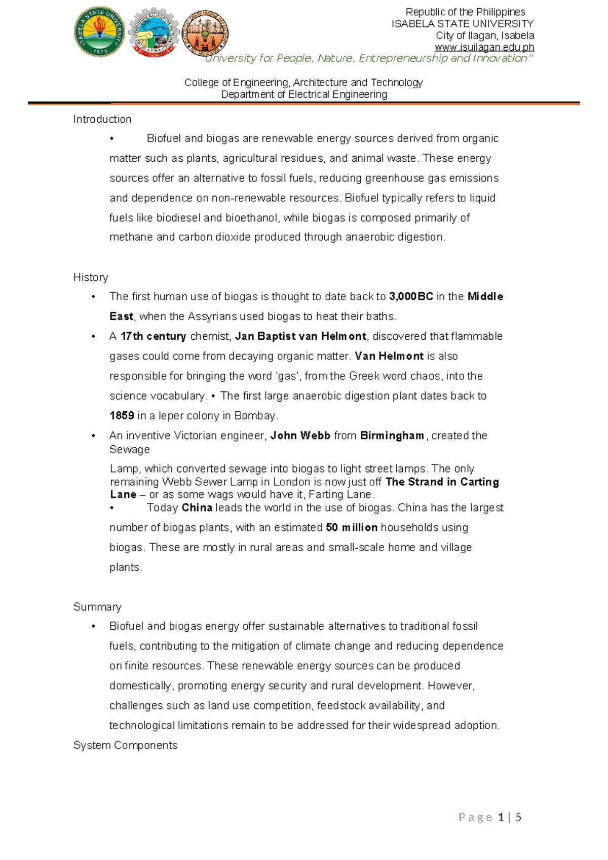 424- Report Hard copy - ISABELA STATE UNIVERSITY City of Ilagan ...