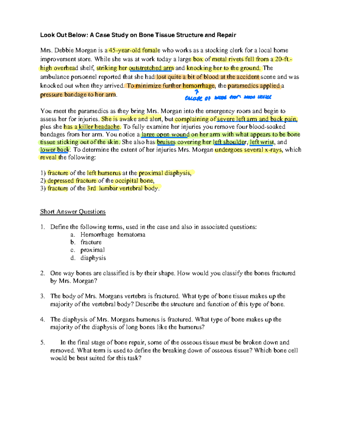 Skeletal System clinical case - Look Out Below: A Case Study on Bone ...