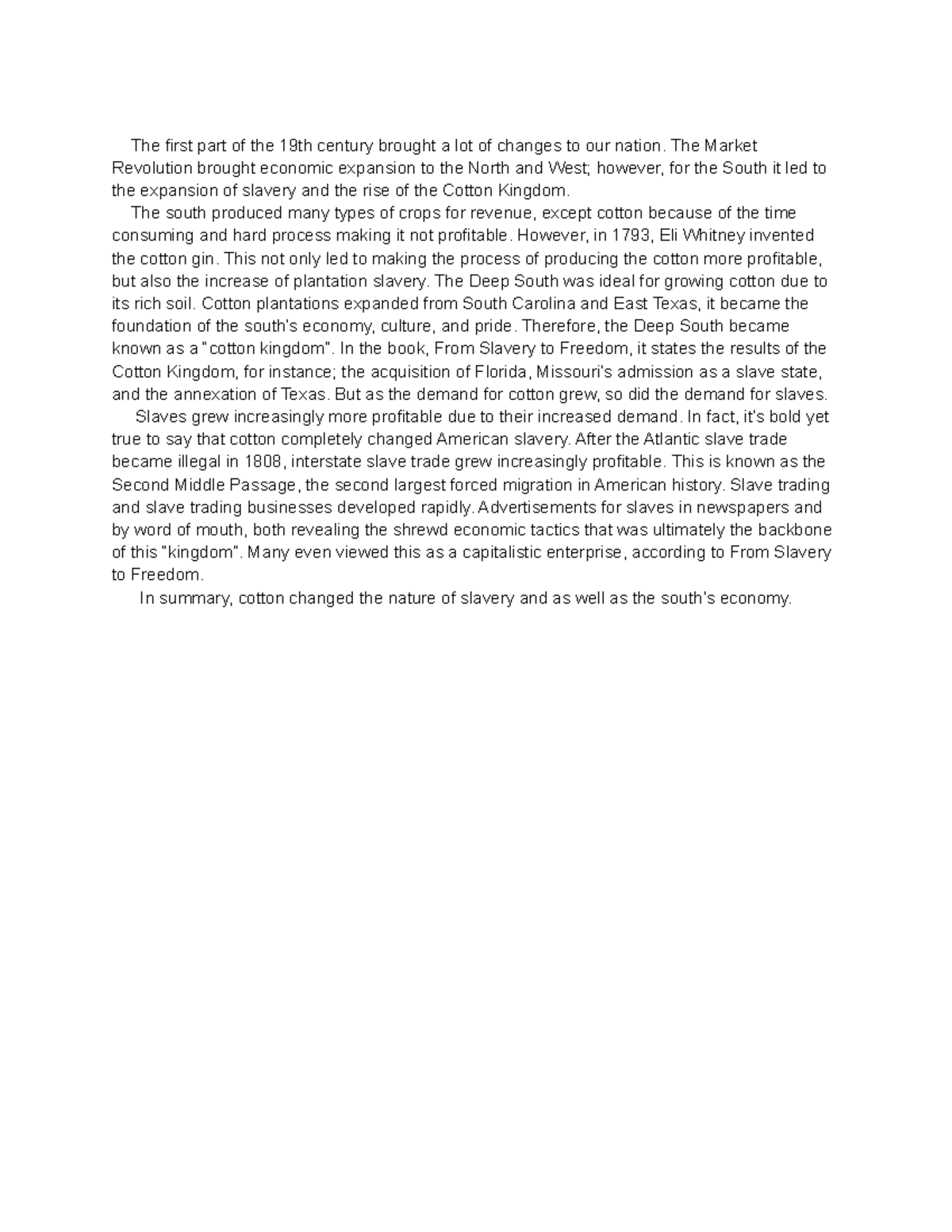 AA History Discussion - The first part of the 19th century brought a ...