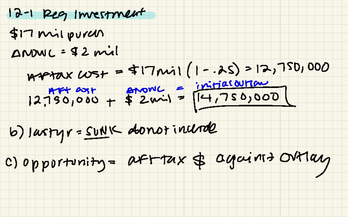 Ch. 12 Review - Chap. 12 Practice Problems - 12-1 Reg Investment $ 17 ...