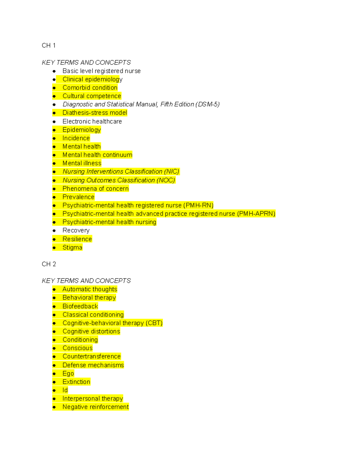 355 Test 1 Key Terms - notes - CH 1 KEY TERMS AND CONCEPTS Basic level ...