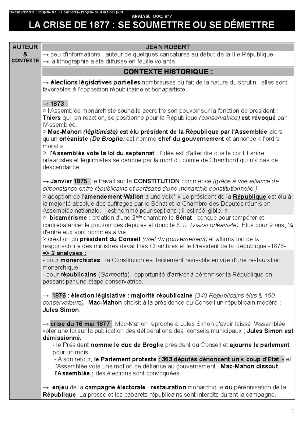 Analyse DOC BAC 7 se soumettre ou se demettre 1877 - Baccalauréat STL ...