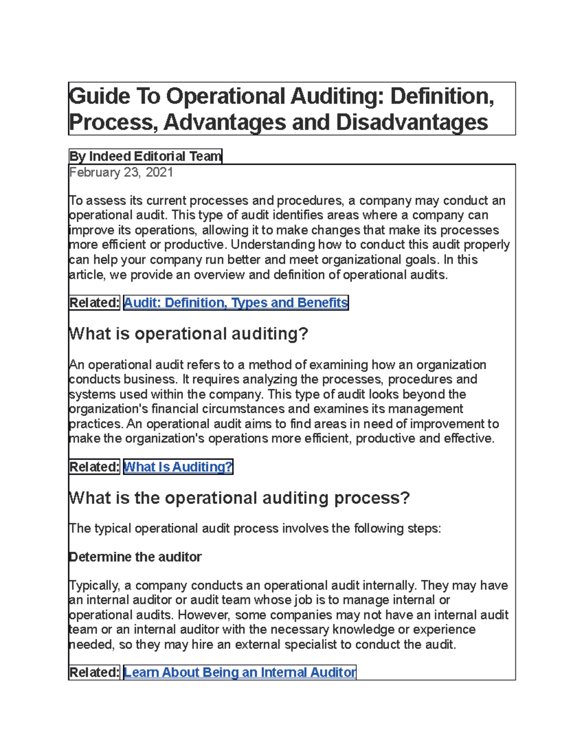 Guide To Operational Auditing - This type of audit identifies areas ...
