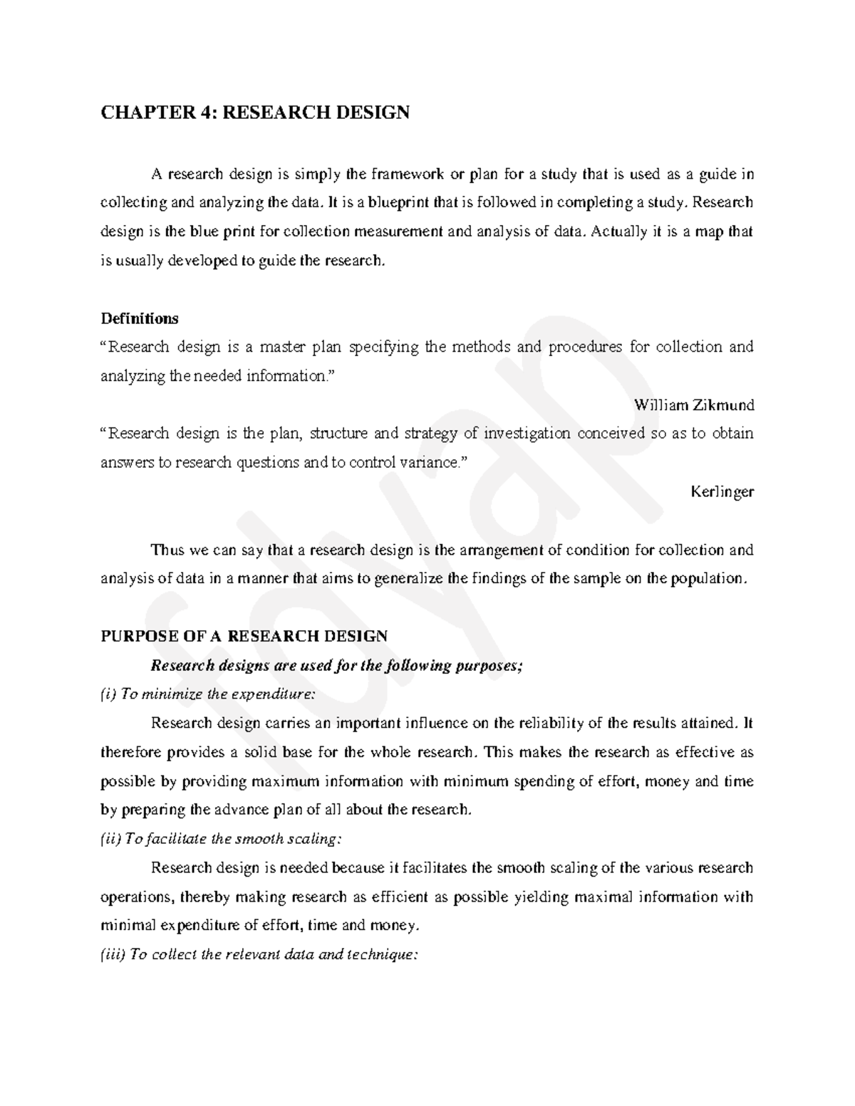 Chapter 4 - Research Design (Accounting Research Methods) - CHAPTER 4 ...