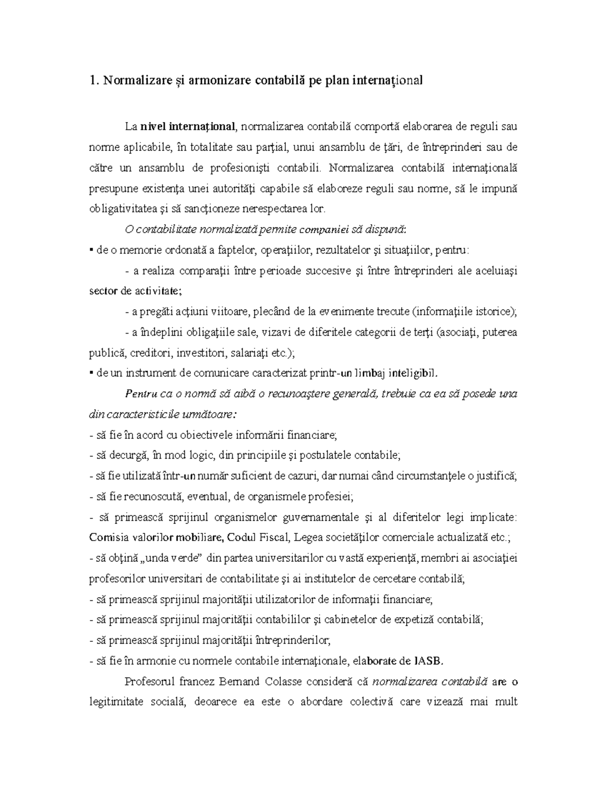 1. Normalizare și armonizare contabilă pe plan internațional - 1 ...