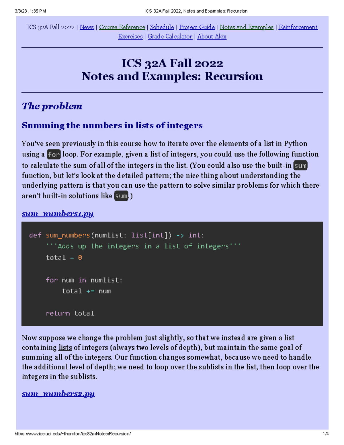 ICS 32A Fall 2022, Notes and Examples Recursion - ICS 32A Fall 2022 ...
