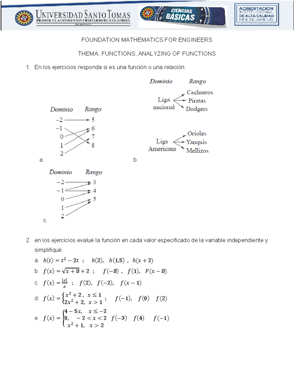 Functions, Analyzing OF Functions - FOUNDATION MATHEMATICS FOR ...