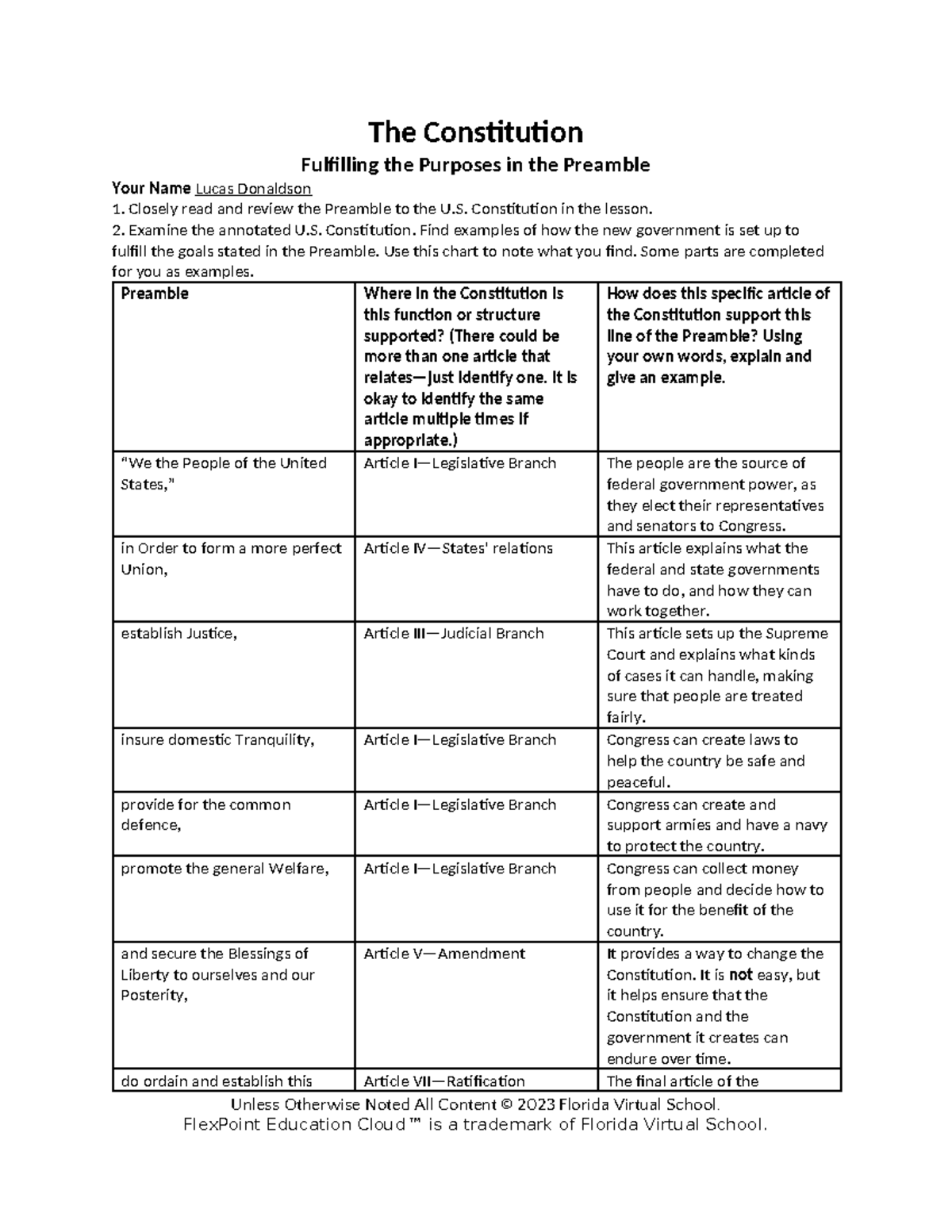 The constitution template - The Constitution Fulfilling the Purposes in ...
