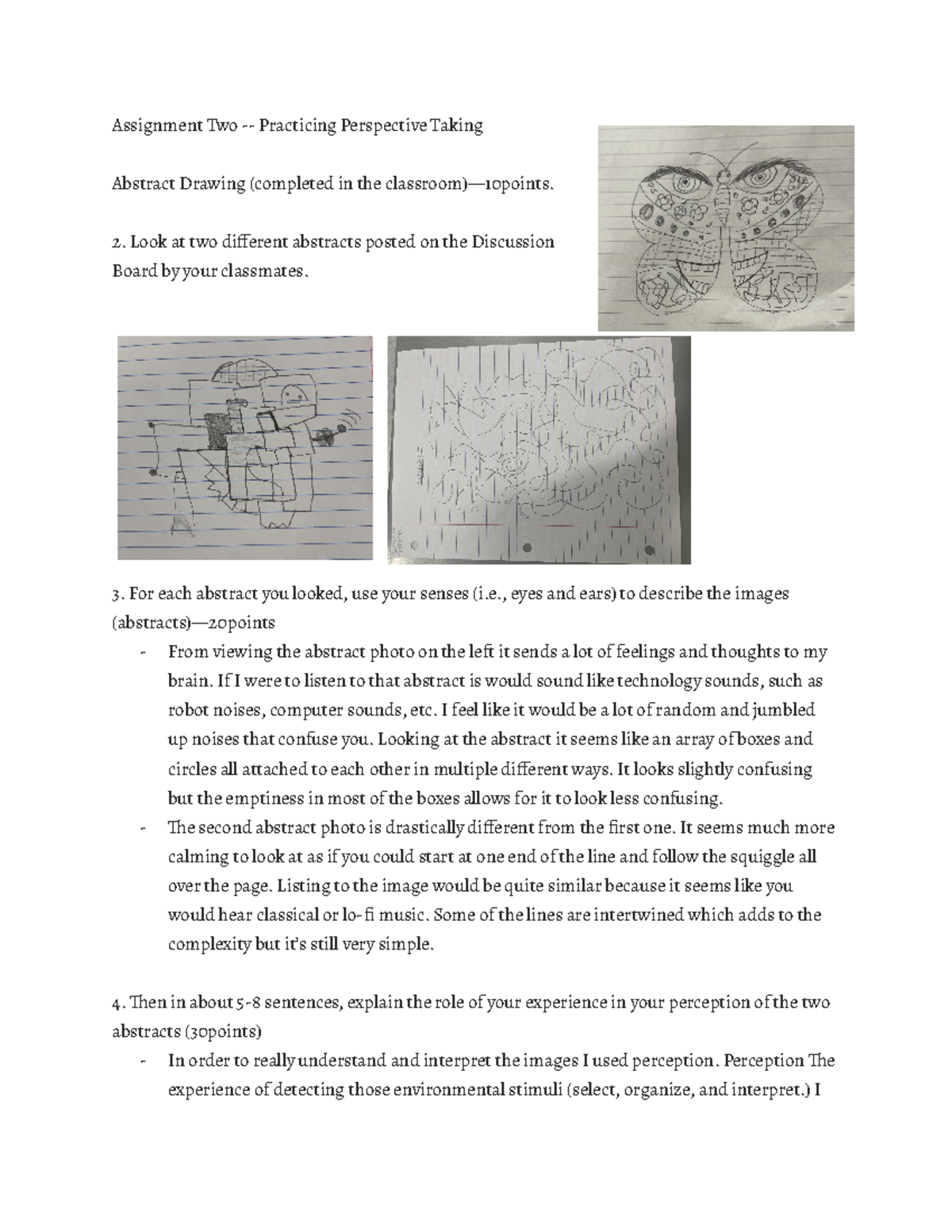 Critical Thinking HW 2 - Assignment Two - Practicing Perspective Taking ...