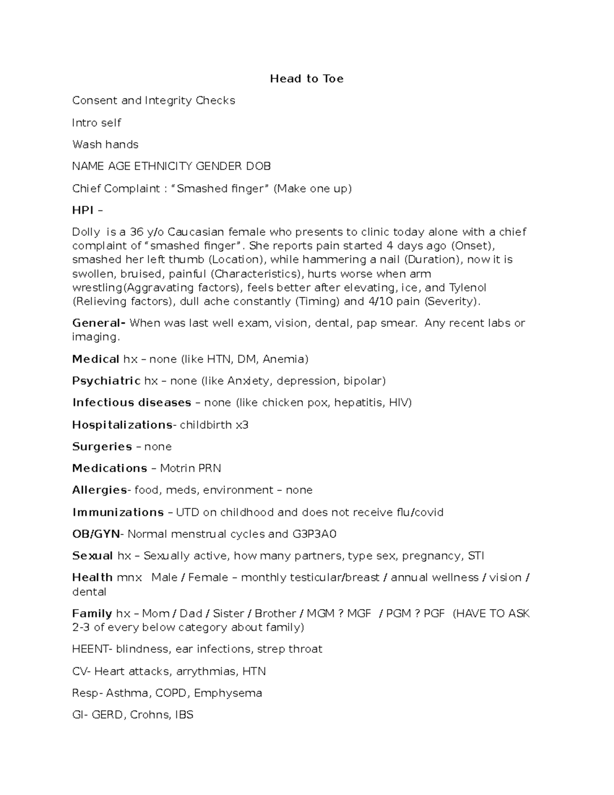 Head to Toe Example - Script outlines - Head to Toe Consent and ...