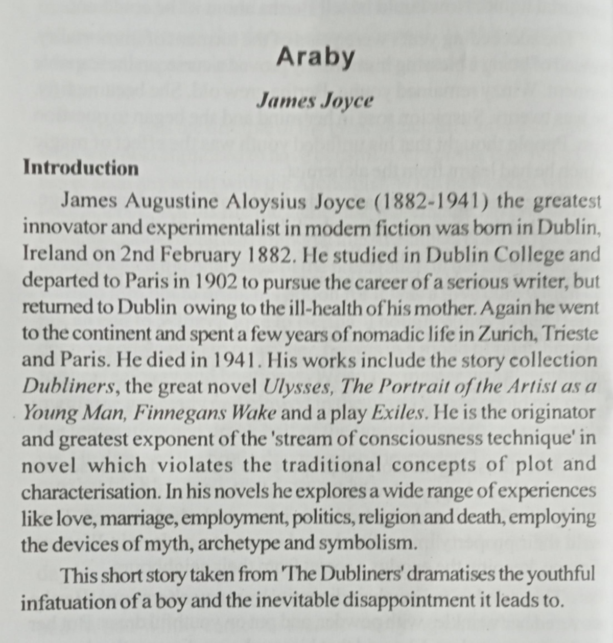 Araby - Literature studies - Araby James Joyce Introduction James ...